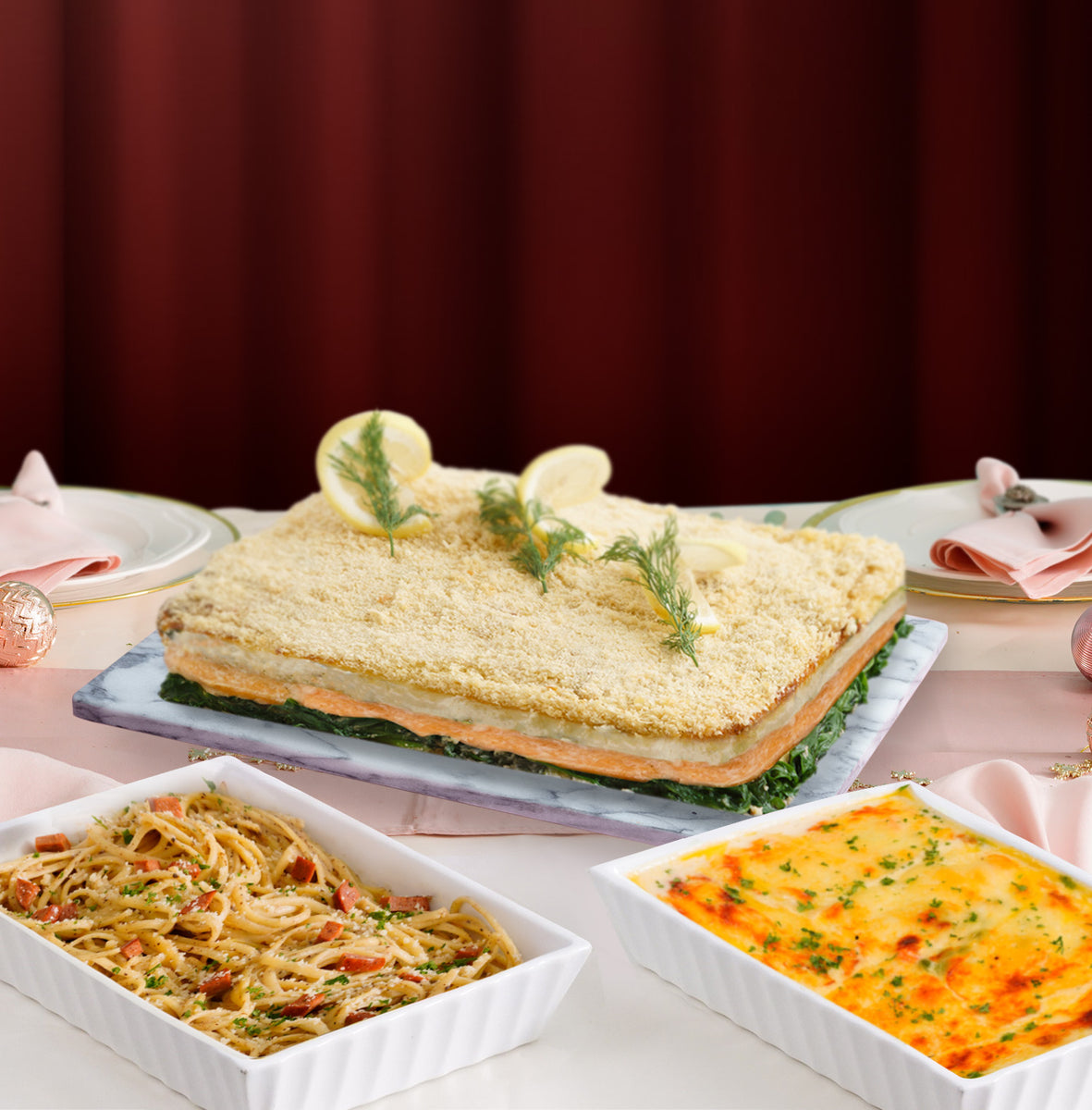 Baked Salmon Rockefeller Set – Bizu Patisserie and Cafe